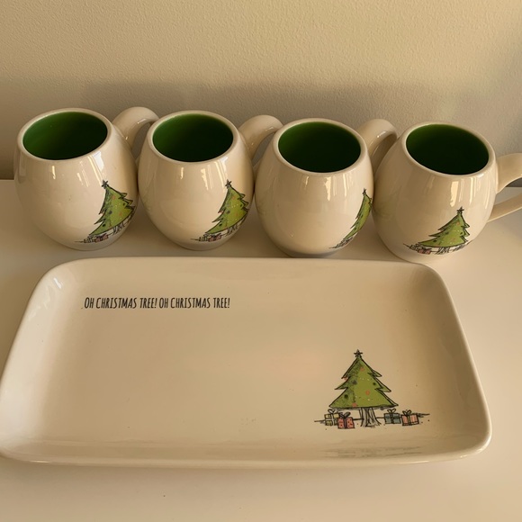 Holiday | Rae Dunn Christmas Tree Artesan Collection Set 4 Cups4 ...